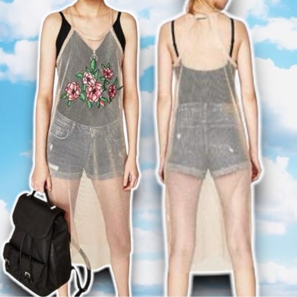 Zara | Dresses | Zara Trafaluc Rose Tattoo Fishnet Midi Halter Slip Dress Punk Grunge Y2k 9s ...